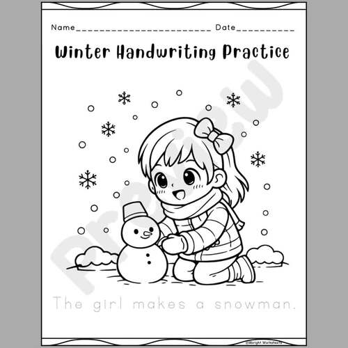 Winter Handwriting Practice | Trace & Copy Sentences | No-Prep ...