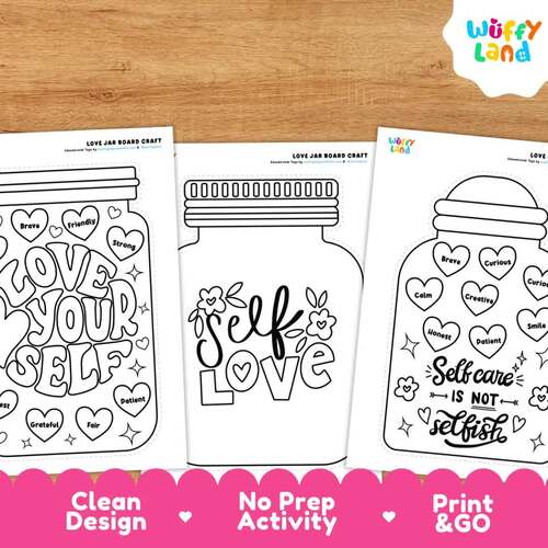 Self Love Jar Craft | Valentine's Day Counseling Activity | SEL Growth ...