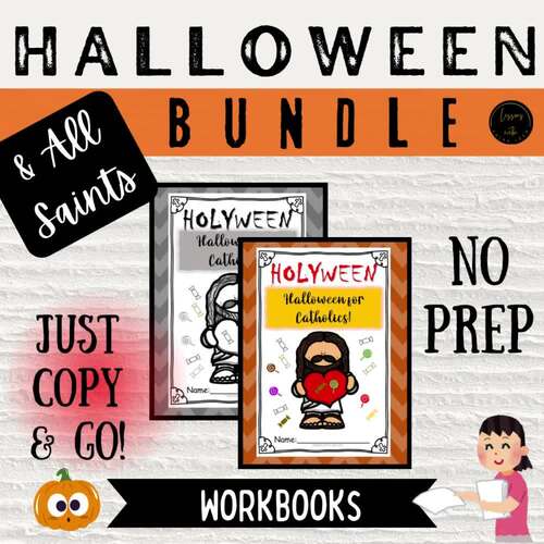 HALLOWEEN & ALL SAINTS BUNDLE! No-Prep Activities (Printable Religious )