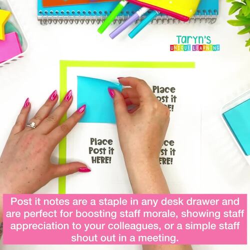 Staff Morale Booster | Principal Walkthrough Forms | Post It Note Template
