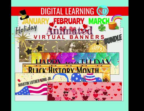 January February March Holiday Animated Banner BUNDLE | Virtual Google ...