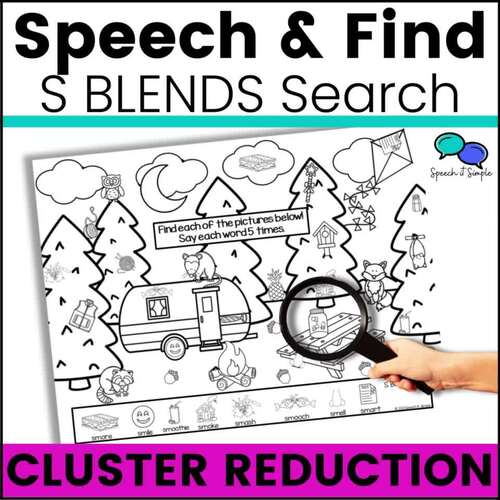 Speech and Find - S Blends - Articulation Worksheets - Find It - Speech ...