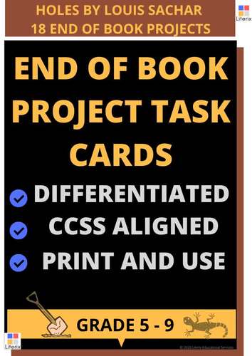 Holes Projects - Task Cards by Literix | Teachers Pay Teachers