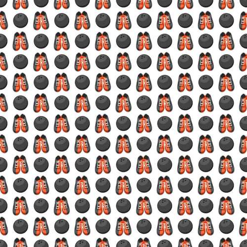 Seamless Bowling Background Patterns with Bowling Ball Pin Shoes