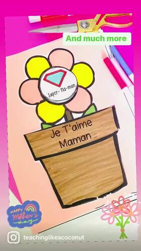 French Mother's day card and activities | French Craft | Fête des mères