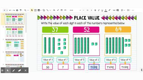 Place Value Grade 2 Google Slides for Distance Learning in Second Grade