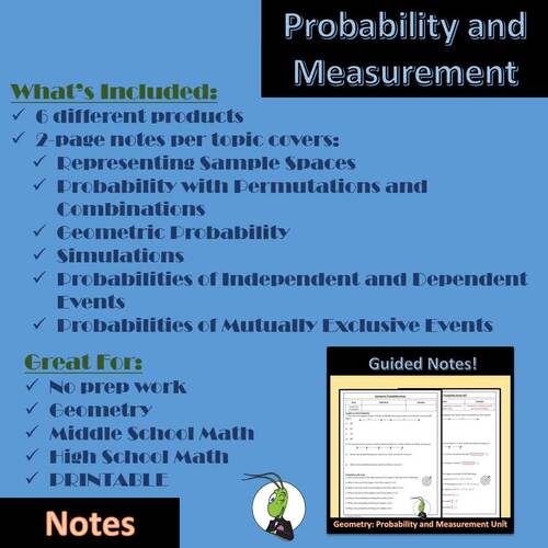 Probability and Measurement Guided Notes for Geometry Unit 13 | TPT