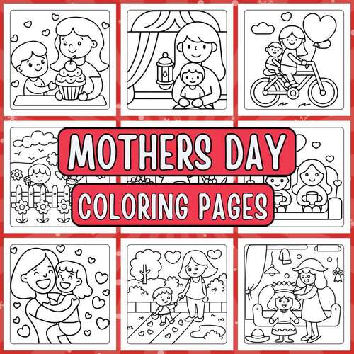 Bold and Easy Mothers Day Coloring Pages for Kids: 60 Printable ...