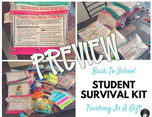 Back To School Survival Kit: CUSTOMIZABLE & EDITABLE | TPT