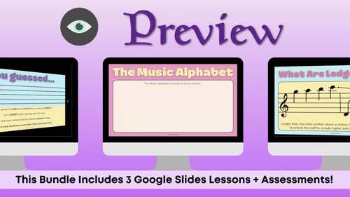 Music Note Reading Lesson Bundle | Clefs, Treble Notes & Ledger Lines ...