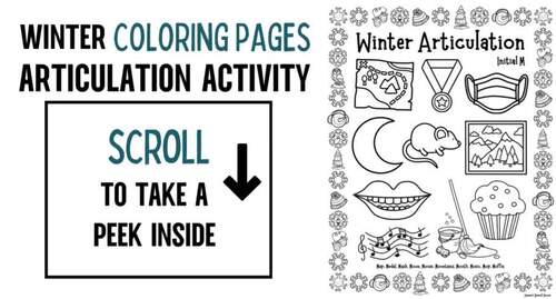 Winter Nasals Articulation Coloring Pages (M, N, NG) by Jennie's Speech ...