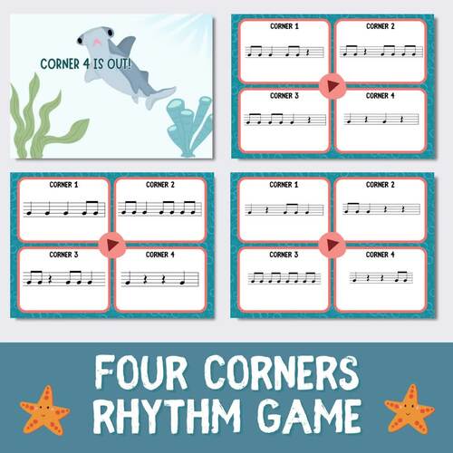 Ocean Music Rhythms : Four Corners Boom Card Game | TPT