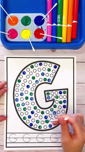 Letter G Alphabet Crafts Q Tip Painting Fine Motor Skills by Preschool ...