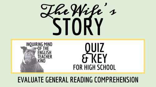 "The Wife's Story" by Ursula K. Le Guin Quiz and Answer Key (Printable)
