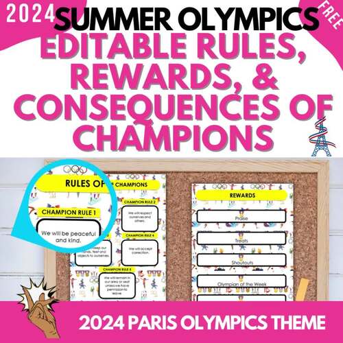 2024 Summer Olympics Themed Editable Rules, Rewards, and Consequences