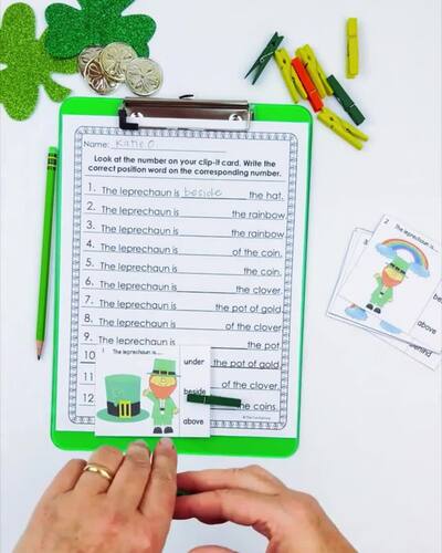 #salelucky Positional Words Activities Worksheets St Patricks Day ...