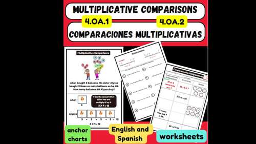 Multiplicative Comparison - Comparaciones Multiplicativas 4.OA.1 & 4.OA.2
