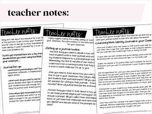 Math Identity Journal - Math Culture and Community Resource | TPT