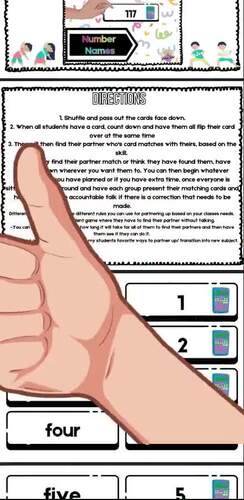 Lets "SYNC UP"- Partner Pairing Cards - Practicing PLACE VALUE - NUMBER ...