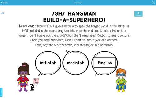 SH Sound Articulation Boom™ Cards | SH Sound Build A Superhero Game