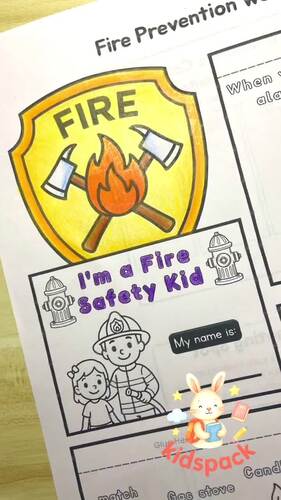 Fire Prevention Week Flipbook | Fire Safety Worksheets & Activities (K–3)