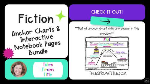 Fiction Reading Skills Anchor Charts & Interactive Notebook Pages