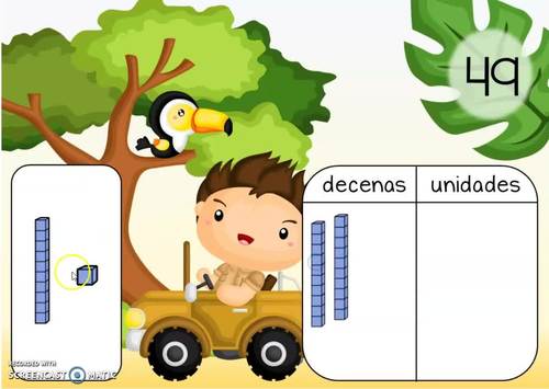 Valor posicional en el safari representar número 0-50 Boom Cards