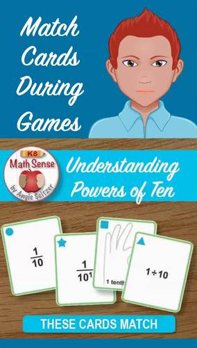 Powers of Ten and Exponents: Math Sense Card Games & Place Value ...