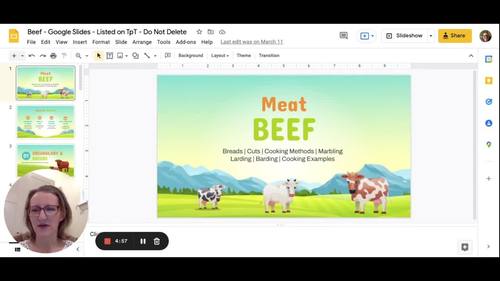 Beef Meat Power Point - For Culinary ProStart And FCS Class | TPT