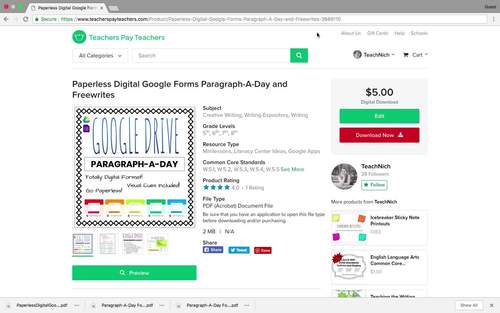 Paragraph-A-Day and Freewrites - Paperless Distance Learning Google ...