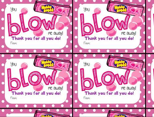 Hubba Bubba Bubble Gum Teacher (Staff) Appreciation Gift Tag | TPT