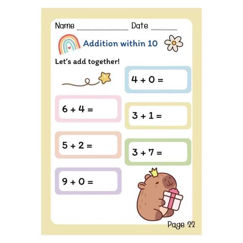 Addition Within 10 Worksheets | 50 Math Practice Pages | Kindergarten ...