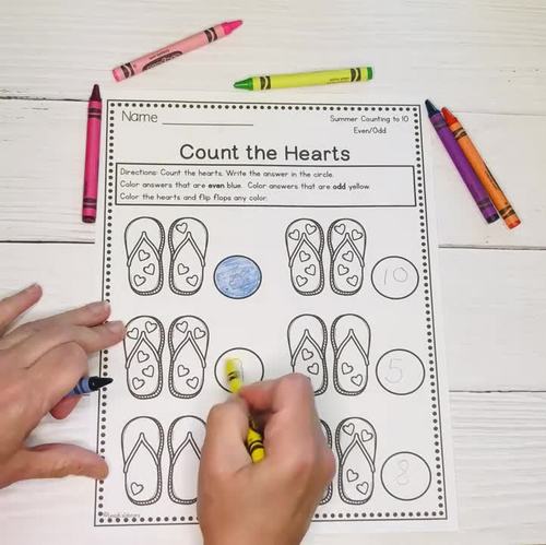 Summer Counting to Ten and Even & Odd Review Printables and Seesaw ...