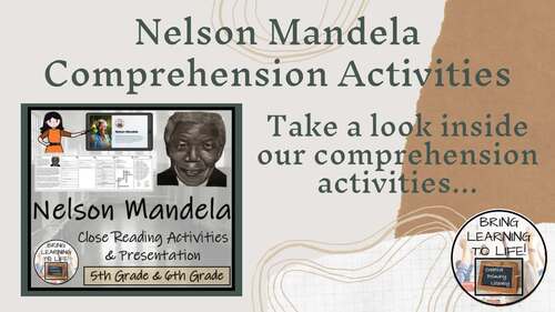 Nelson Mandela Close Reading Comprehension Activities | 5th Grade & 6th ...