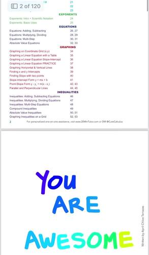 Algebra 1 Lesson Book + Step by Step Instructions | 120 pages of practice