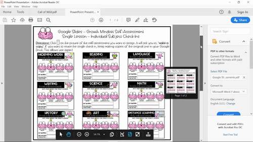 Daily and Weekly Subject Self-Assessment - Growth Mindset - Distance ...