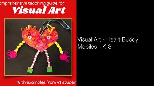 VALENTINE HEART MOBILES art project with PDF lesson plan K-3rd grade