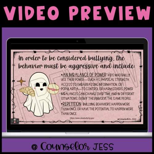 Concha Say Boo to Bullying Lesson on Bullying & Mean Behavior October