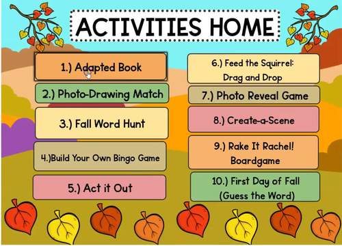 Vocabulary Builder and Beyond: Fall Words (Boom Cards™) Digital/Teletherapy