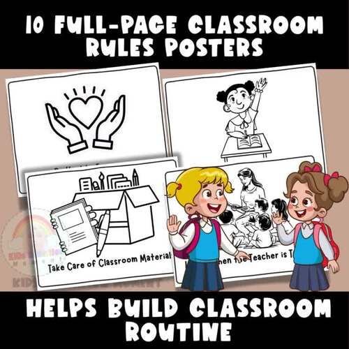 Preschool Classroom Rules Poster | Visual Reminders for Kids | TPT