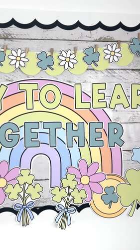 A St Pattys Day Bulletin Board - Shamrock & Lucky Charms Bulletin Board