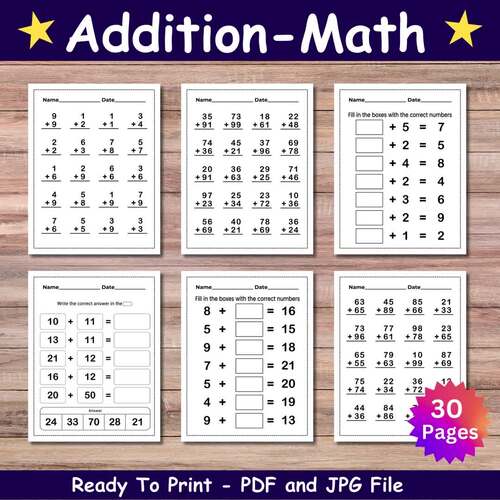 Back to School 1st grade Addition Math Fact Fluency Addition Math ...