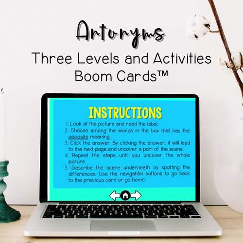 Antonyms Three Levels and Activities No Prep Speech Therapy Boom Cards™