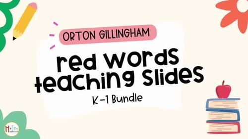 Orton Gillingham Red Words Power Point Bundle│Stage K & 1│High ...