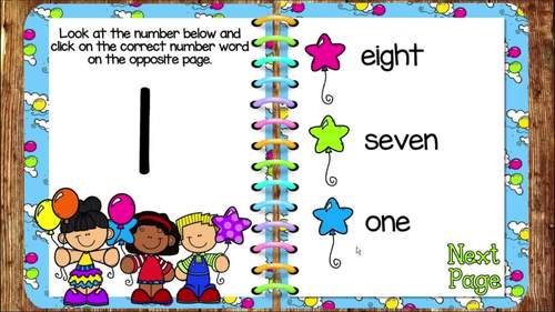 Giggly Games Balloon Buddies Number Words to 20 GOOGLE SLIDES Distance ...