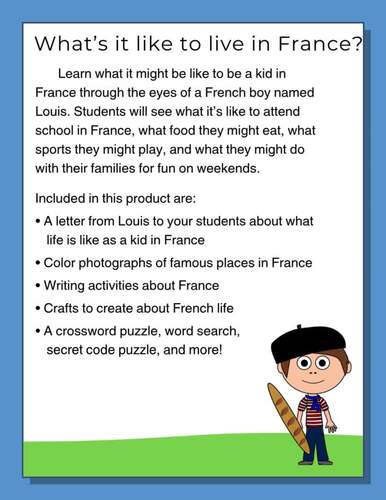 France Country Study: Reading & Writing + Google Slides/PPT Interactive ...