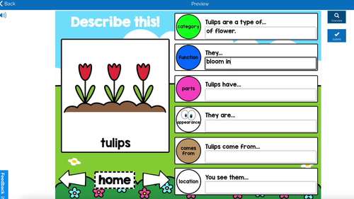 Spring Describing by Attribute Boom Cards by Laura G SLP | TPT