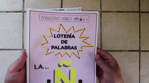 Lotería de palabras con Ñ / Bingo game with Ñ words plus Worksheet