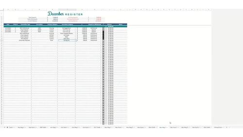 2 Checkbook Registers Google Sheets Spreadsheet with Monthly & Annual ...