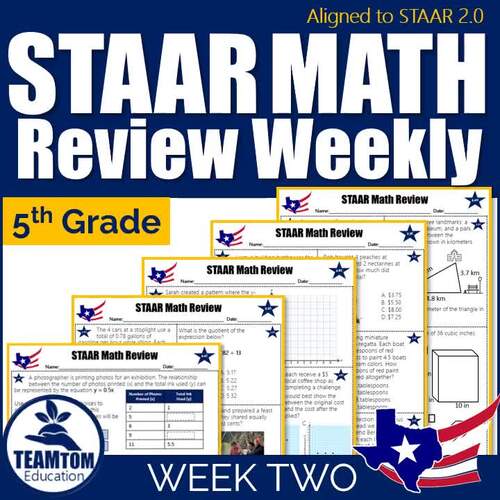 STAAR Math Review Weekly | Grade 5 Week 2 by Team Tom | TPT